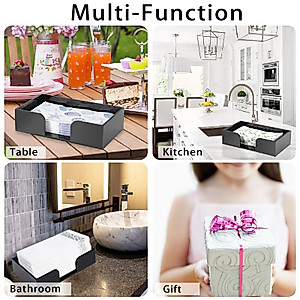 Sumnacon Bathroom Guest Towel Holder - Rectangle Acrylic Napkin Holder for Guest Hand Towels Paper Napkins, Decorative Napkin Holder Tray for Bathroom Vanity Toilet Tank Table Kitchen Countertop,Black