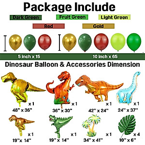 Chanfo Pola Dinosaur Birthday Party Supplies, Dino Balloons for Birthday Party, Dinosaur Birthday Decorations for Kids, Dinosaur Balloon Arch Kit, Dinosaur Themed Decoration with Everything