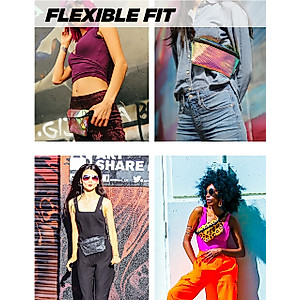 FYDELITY NC-17 90s Black Fanny Pack Crossbody Bags for Women Festival Bag Small Fanny Packs for Women Fashionable Concert Rave Accessories Fanny Pack for Men Womens Fashion Waist (83033)