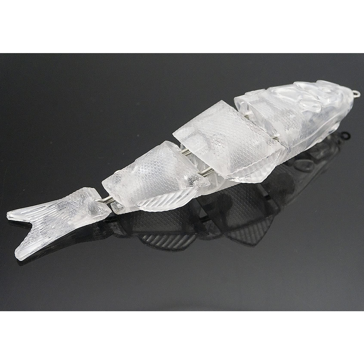 3pcs Free 5mm Eye Unpainted 4sections Swim Bait Fishing ABS Lure Body 130mm 24.2g Blank Lures White 8095#