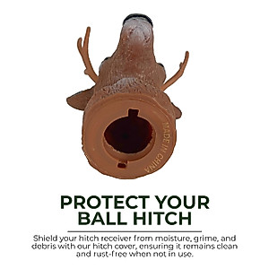 Rivers Edge Products Trailer Ball Cover, 1 7/8 to 2-Inch Trailer Hitch Ball Cover, Hunting Tow Ball Protector, Funny Towing, Trailer, Truck, or RV Accessories, Deer
