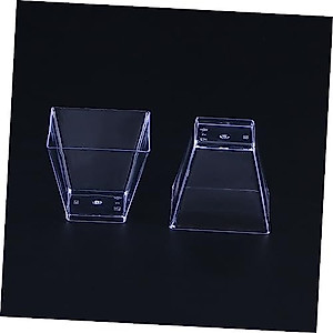 HAKIDZEL 50PCS mini appetizer cups clear cups for party square parfait appetizer cups square tumbler cups disposable snack bowl clear dessert cup mini plastic containers tableware ice cream