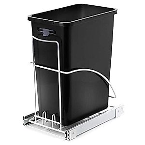 Home Zone Living 7.6 Gallon Pull Out Trash Can, Under Cabinet Design, 29 Liter Capacity