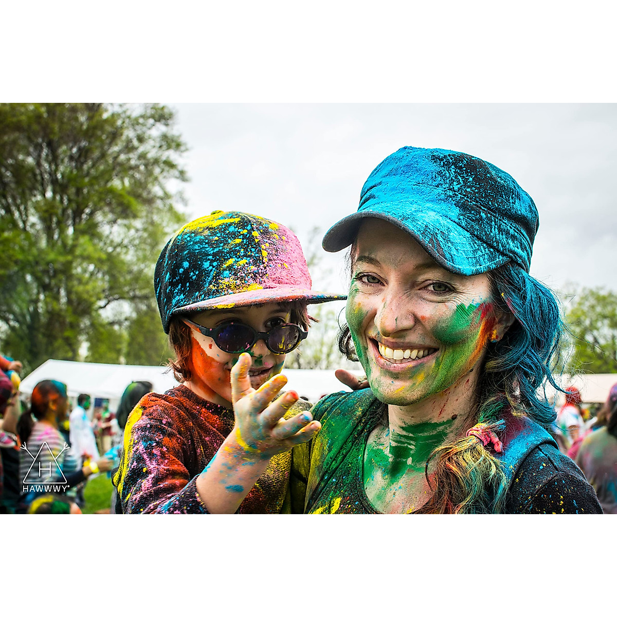 Hawwwy Colored Powder for Color Run, Gender Reveal (12) 70 Grams Packets, Color Run Powder Assorted Colors, Colorful Smoke for Photography, 5k Runs, Bath Bombs, War Paint, Holi Festival