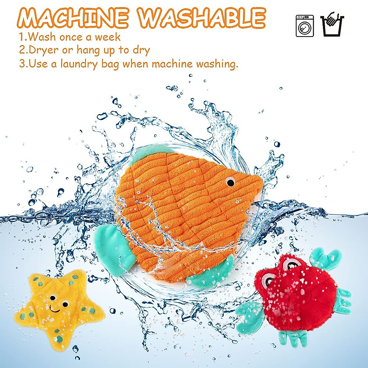 AWOOF No Stuffing Dog Toys, Crinkle Dog Toys Squeaky Dog Toys Cute Animal Dog Plush Toys for Small Medium Large Dogs Puppy Teething Chew Toys Dog Toys Bulk 5 Pack