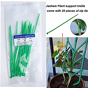 Jashem Garden Trellis for Climbing Plants 6 PCS Plastic Indoor Trellis for Potted Plants Green Stackable Mini Climbing Plant Stupport DIY Flower Pot Support for Pea Vegetable Clematis (6 Packs)