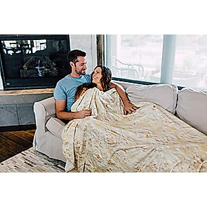 Burrito Wrap Novelty Blanket - Perfectly Round Tortilla Throw (6' Diameter)