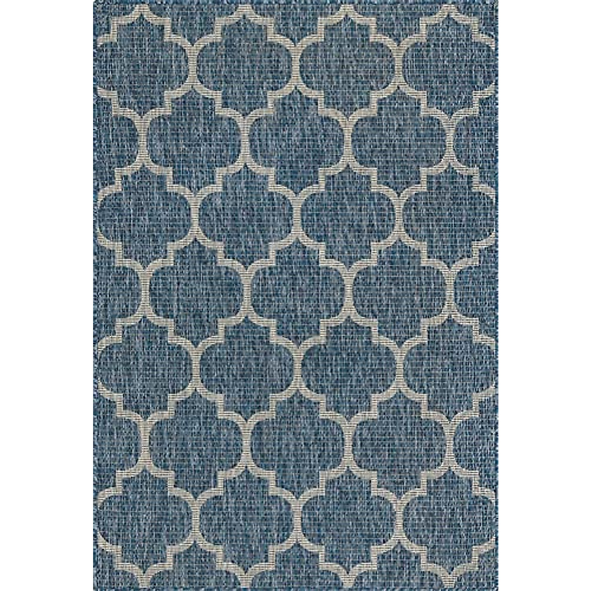 Unique Loom Trellis Collection Area Rug-Lattice Design, Moroccan Inspired for Indoor/Outdoor Décor, 4' 0" x 6' 0", Navy Blue/Gray