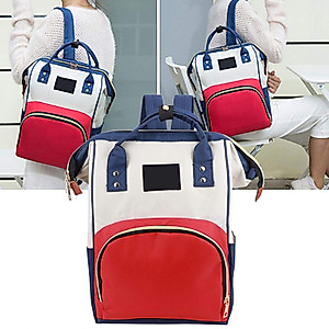 Maternity Nappy Bag, Abrasion Resistance Diaper Bag,Travel Backpack, Early Education Pregnant Woman for Home Educational Institution(Red Rice Blue)