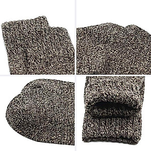 Century Star Womens Athletic Socks Knit Pattern Sports Socks Winter Wool Socks Crew Cut Cashmere Socks Warm Soft Socks (02) 5 Pairs Solid Color One Size