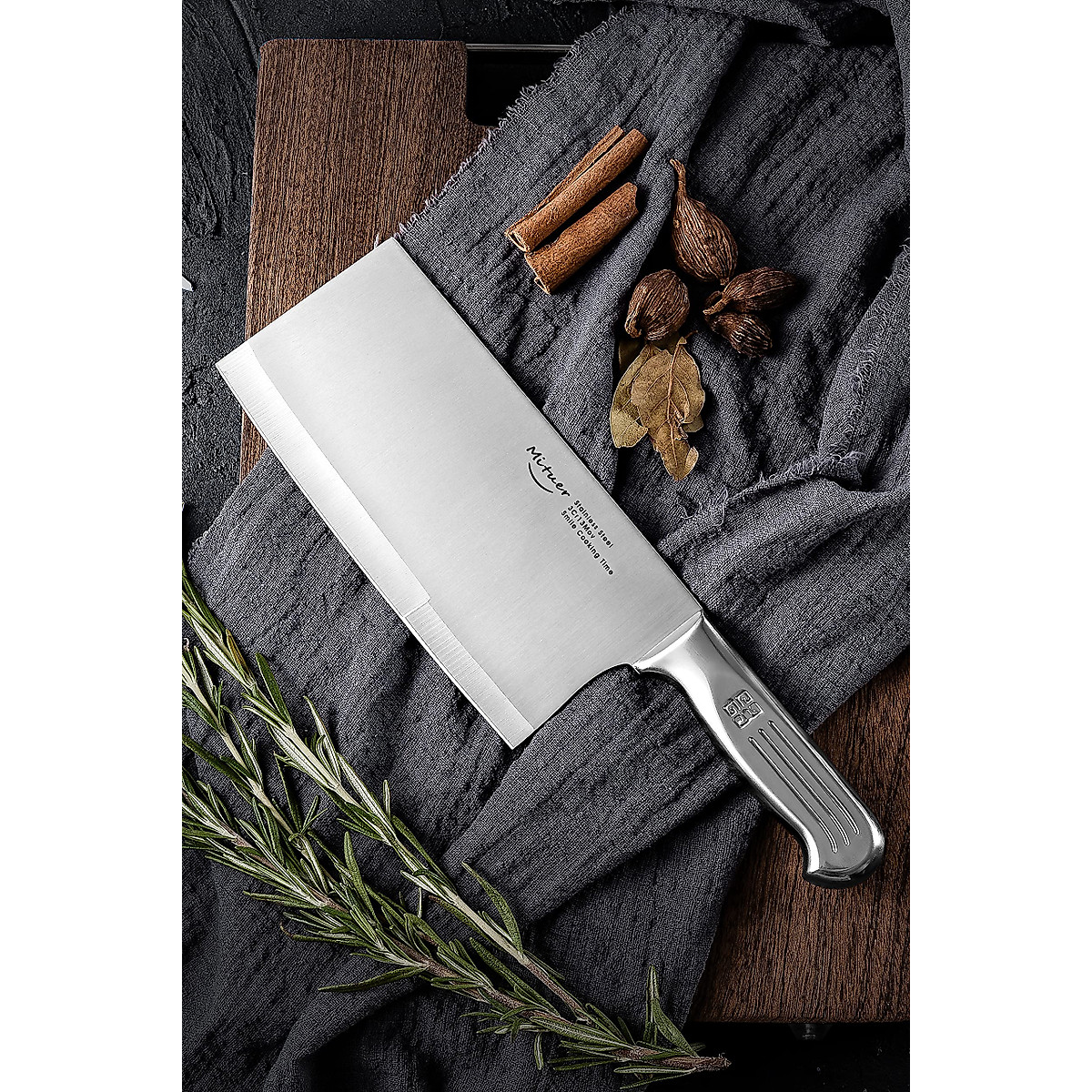 Mituer Meat Cleaver 7 inch Butcher Knife - Stainless Steel Chinese Chef Knife - Cleaver Knife for Restaurants and Home