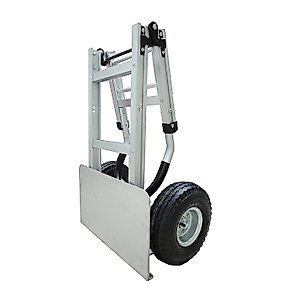 Full Size Aluminum Folding Hand Truck / Dolly Extra Large Nose Plate with 10" Hard Rubber Tires.