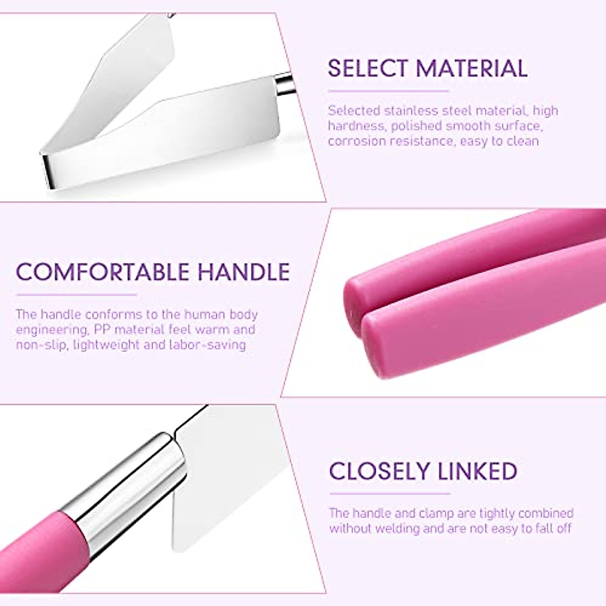 Cake Slicer Cutter Stainless Steel Cake Server Professional Cake Cutter Tongs Baking Cake Slice Device Metal Pie Knife Cake Lifter Tools Desserts Pastry Bread Pizza Devider Slicer (Rose Red,2 Pieces)