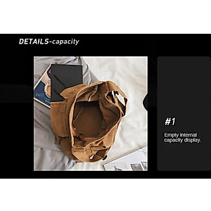 Canvas Messenger Bag Large Crossbody Bag with Multiple Pockets Canvas Shoulder Tote Bag for Women and Men (White)