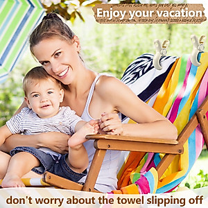 Beach Towel Clips for Beach Chairs, Towel Holder for Beach Chair Pool Chair on Cruise, Jumbo Size Heavy Duty Clothes Pins, Beach Chair Clips to Keep Your Towel from Blowing Away, White, 4 Pcs