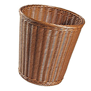 Paper plastic wastebasket Waste Basket Garbage Container Bin Plastic Woven Storage Baskets Decorative Round Trash Can for Bedroom Desktop Utility Rooms garbage container Garages retro waste bin