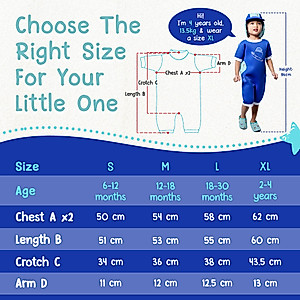 Cheekaaboo Warmiebabes Baby and Toddler Wetsuit, Thermal Baby Swimsuit Made with UPF50+ Neoprene, Quick-Dry Baby Rash Guard, Navy Blue, Surfer