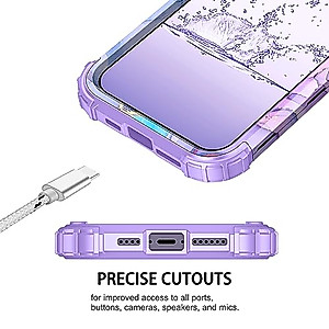 Hekodonk Magnetic for iPhone 14 Pro Max Case,[2Pcs Tempered Glass Screen Protector+2Pcs Camera Lens Protector],Heavy Duty Shockproof Plastic+Silicone 3 in 1 Case for iPhone 14 Pro Max Purple