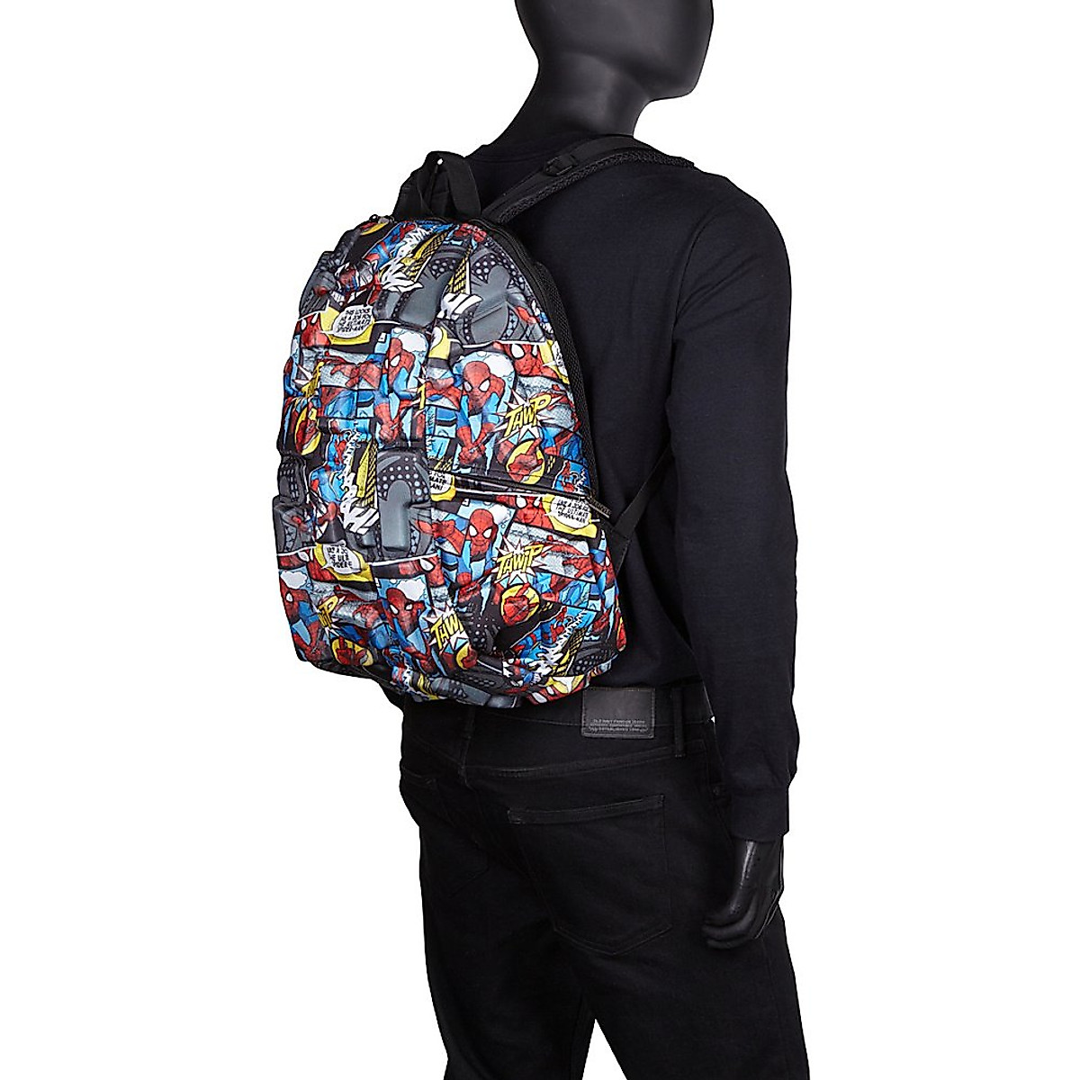 Madpax Marvel Spiderman Comic Strip Backpack, Multi/Black, One Size