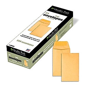 #1 Coin and Small Parts Envelope with Gummed Flap for Home or Office Use, 28 lb. Brown Kraft, 2-1/4 x 3-1/2, 500 per Box (50162)