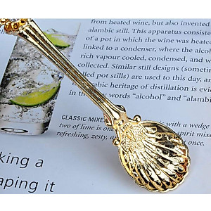 Yarlung 16 Pack Mini Coffee Spoons, 4.5 Inch Demitasse Vintage Spoon for Espresso, Tea, Dessert, Condiments, Gold