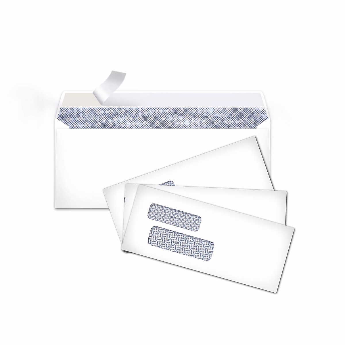 Amazon Basics #9 Envelopes with Peel & Seal, Double Window, Security Tinted, 500-Pack