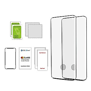 AACL Screen Protector for Samsung Galaxy S21 Ultra 5G,6.8 Inch,Curved Tempered Glass,Compatible with Ultrasonic Fingerprint Scanner,2 Pack,Black