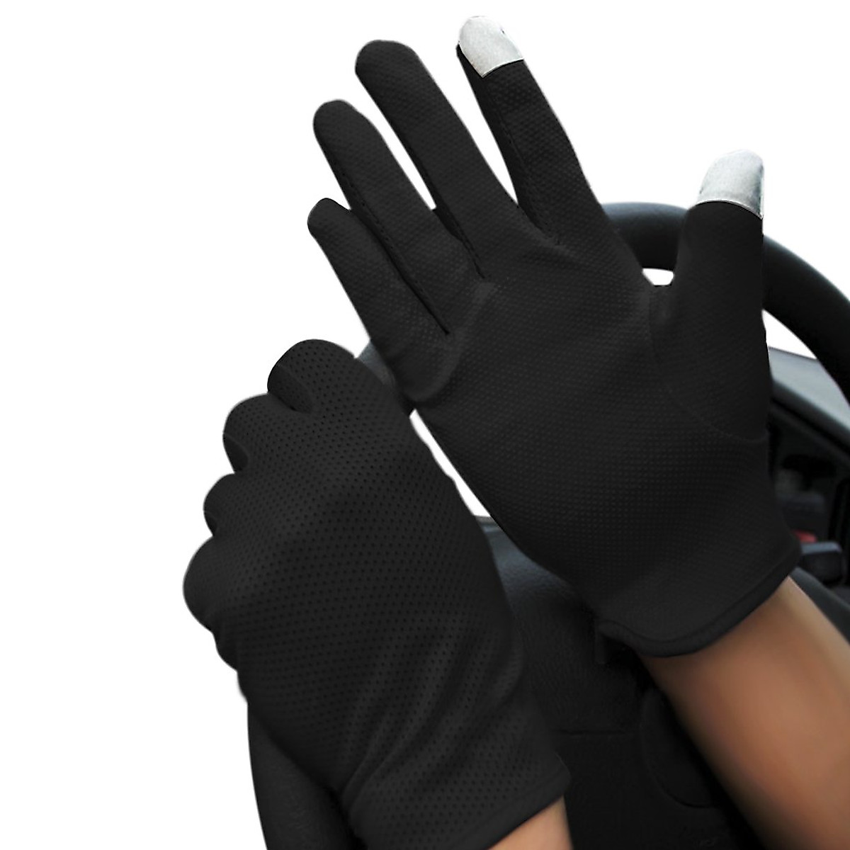 Men UV Protection Cycling Glove Touchscreen Driving Glove Cotton Non-Slip Riding Mittens Breathable Sunblock Full Finger Glove