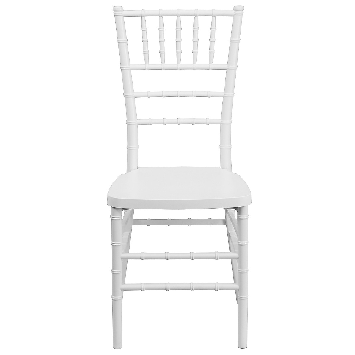 EMMA + OLIVER White Resin Stacking Chiavari Chair