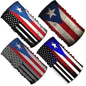 HSELOGI 4Pcs USA Puerto Rico Flag Headwear Neck Gaiter Tube Scarf Headbands Bandana Balaclava For Outdoor