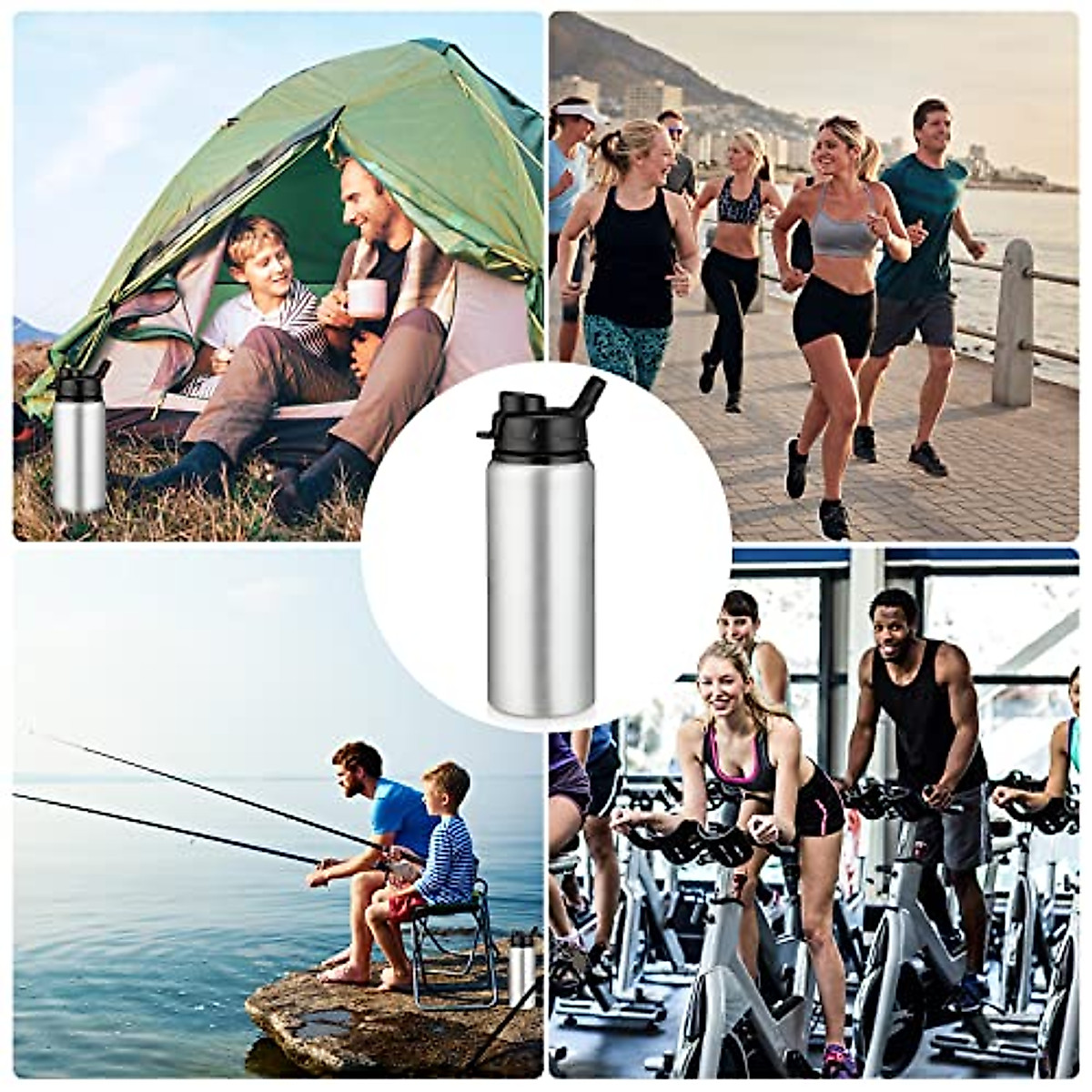 10 Pieces Aluminum Water Bottle 20 oz Leak Proof Aluminum Reusable Bottles Lightweight Portable Sports Water Bottle Bike Water Bottles Snap Lid Metal Water Bottle for Travel (Silver)