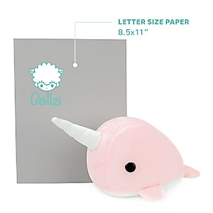 Bellzi Pink Narwhal Stuffed Animal Plushie - Soft Kawaii Plush Toy - Cute Plushies for All Ages - Narwhali