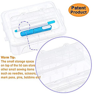 New brothread 4 Layers Stackable Clear Storage Box/Organizer for Holding 80 Spools Home Embroidery & Sewing Thread and Other Embroidery Sewing Crafts (Spool Size Requirement: H≤2.2"; W≤1.69")