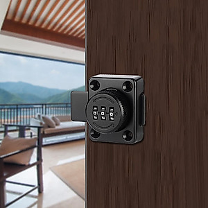 KAFENDA Mechanical Password Cabinet Lock, Rotary Lock for Double Doors, Keyless Combination Door Lock, Black
