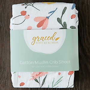 Graced Soft Luxuries 100% Cotton Fitted Crib Sheet for Standard Crib and Toddler Mattresses, for Baby Boys and Girls (Floral Burst)