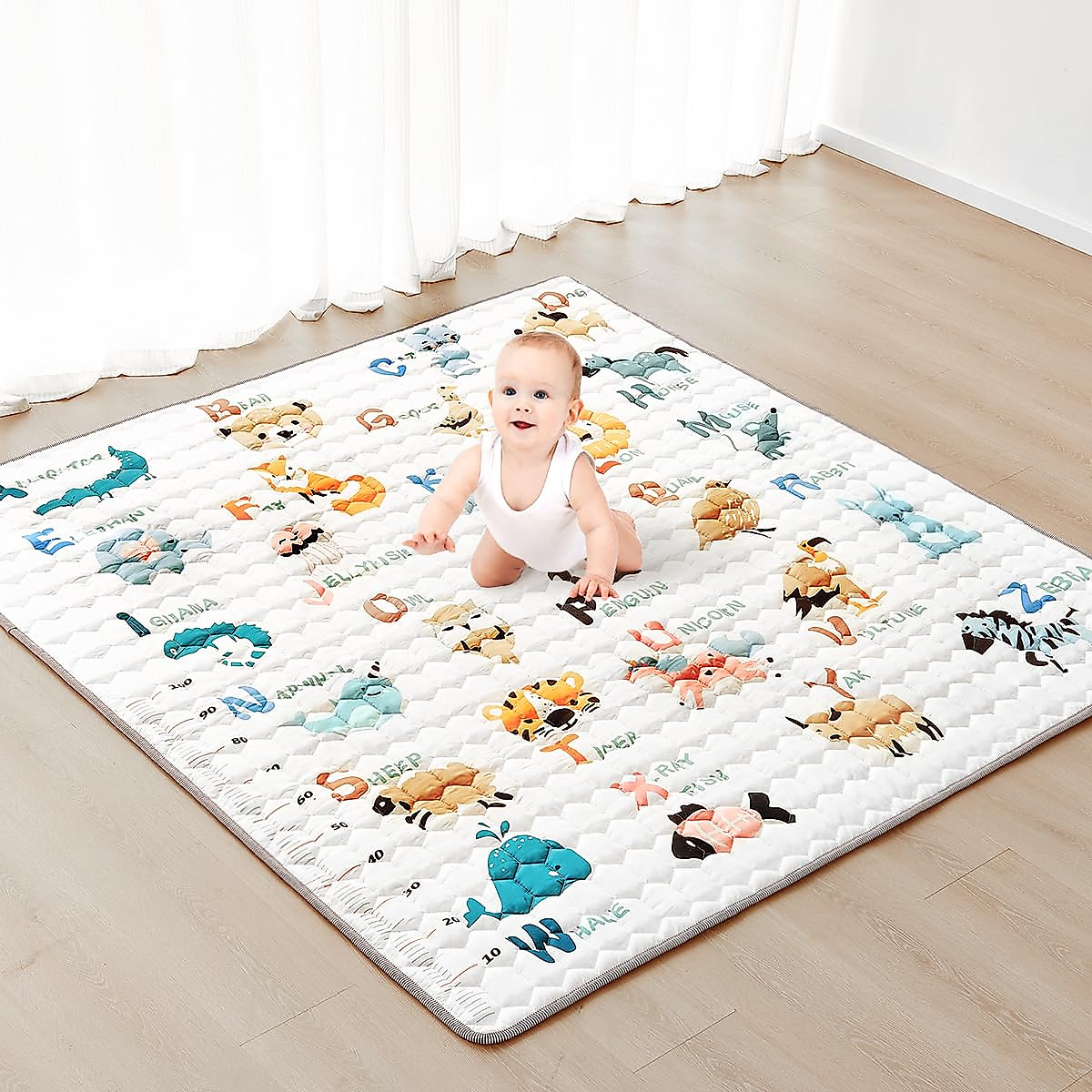 Entserk Baby Play Mat 79" x 71", Large & Thick Baby Mat for Floor, Non-Slip Cushioned Baby Play Mat for Playing, Baby Crawling Mat for Infants, Babies