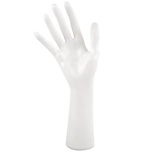 AUEAR, Female Mannequin Hand Display for Jewelry Holder Bracelet Necklace Ring Stand (White, 11"x7.3", 1 Pack)