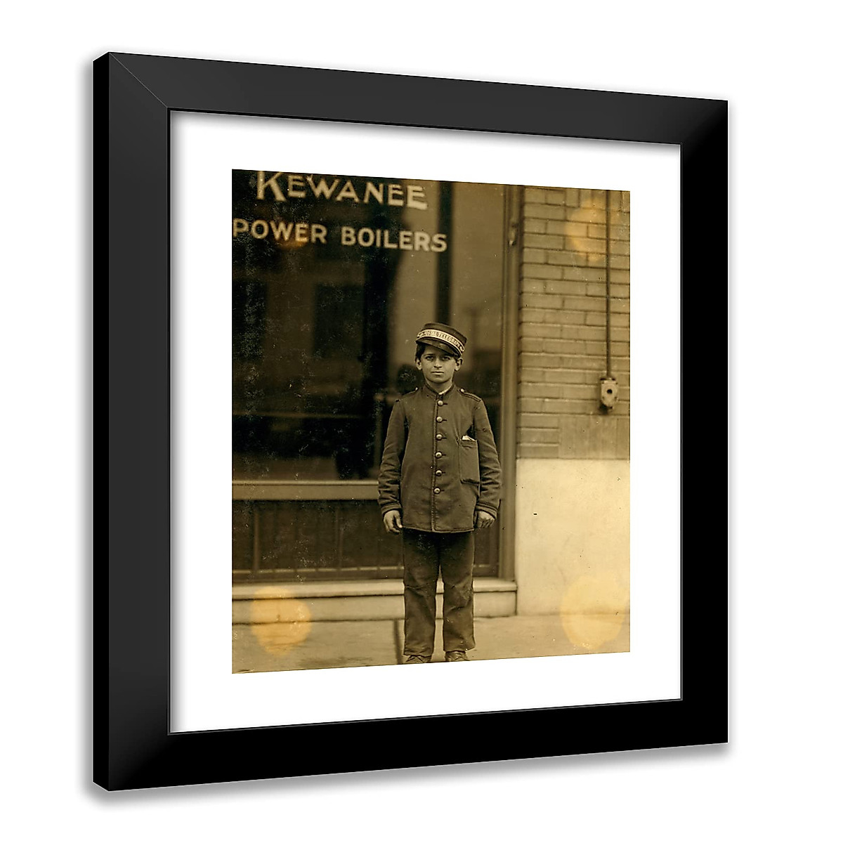 ArtDirect Hine, Lewis Wickes 20x24 Black Modern Framed Art Print Titled: Messenger Boy St. Louis 1910