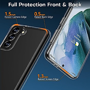Rayboen Case for Galaxy S21+ Plus 5G with Screen Protector Soft(2Pcs), Crystal Clear Designed Shockproof Phone Case, Hard PC Back Soft TPU Frame Slim Transparent Cover for Samsung Galaxy S21+ Plus