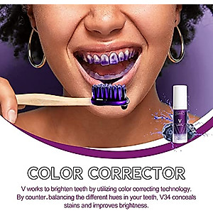 2Pcs Teeth Whitening Toothpaste, Dental Colour Corrector, Purple Toothpaste for Teeth Whitening, Travel Toothpaste, Non-invasive Purple Teeth Whitener Tooth Paste, Reduce Yellow Stains