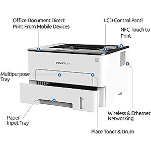 Laser Printer with WiFi Wireless NFC Duplex Two-Sided Black and White Monochrome Printing for Home Office School Student (35PPM, L2350DW-W2U36A)