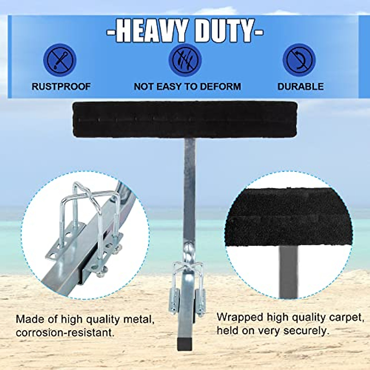 ECOTRIC Short Boat Trailer 2' Bunk Board Guide-On Carpeted Kit A Pair w/Hardware
