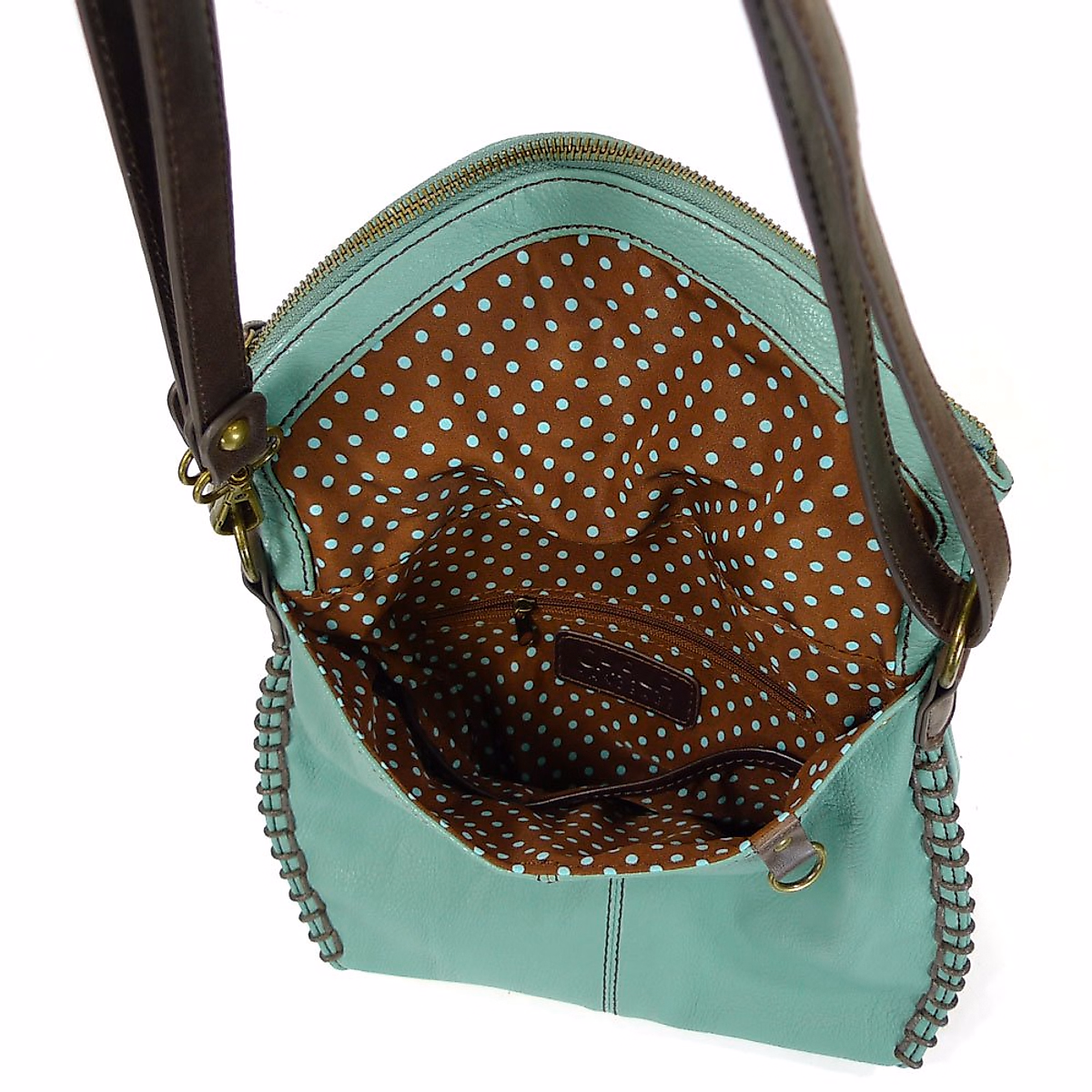 Chala Charming Teal Crossbody Bag With Flap Top and Zipper or Shoulder Handbag (Teal_ Westie)