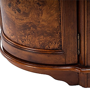 BOWERY HILL Transitional Wood Top Green Finish Corner Cabinet