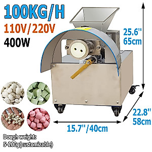 TXMACHINE Bread Machines bread dough divider machine stainless steel Dough cutting cutter machine with 6 molds dough shape and weight can be customized (220V/50HZ, 0.44-0.66lb dough weight)