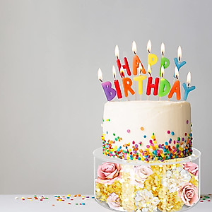 Royxen 2 Pack Clear Acrylic Cake Stand 10 Inch Cake Riser Round Cake Display Stand, 10x4 Inch, 6x4 Inch for Weding, Birthday Party