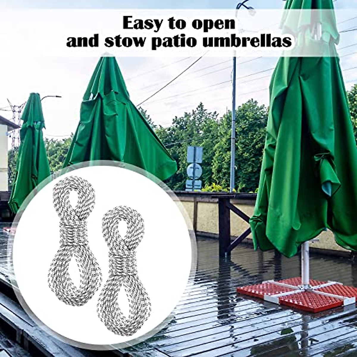 2 Pcs Outdoor Patio Umbrella Cord Line Nylon Rope 20 ft Patio Umbrella Replacement Parts Patio Umbrella String Replacement for Outdoor Patio Umbrella and Base Replacement Accessories (0.12'' Diameter)