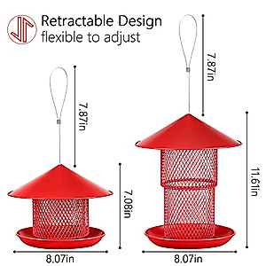 Metal Bird Feeders Cardinal Bird Feeder Retractable Birdfeeders Outside Hanging Garden Yard Outside Decoration 7 LB