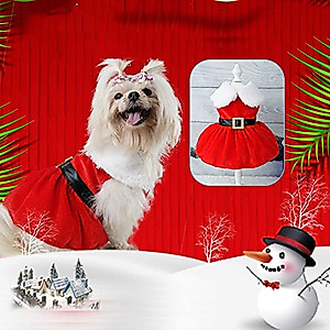 Dog Christmas Sweater Xmas Pet Clothes Santa Dog Christmas Dress Santa Pet Christmas Dress Skin Friendly Breathable Elastic Pet Winter Clothes for Small Dogs Cats XL