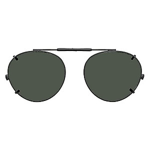 Shade Control Visionaries Polarized Clip on Sunglasses - Round - Black Frame - 47 x 42 Eye